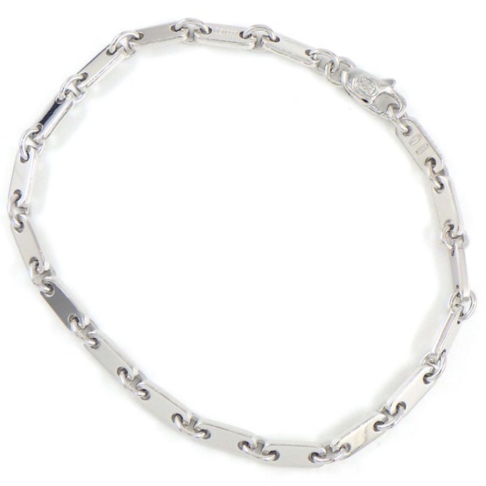 Cartier Figaro Link Chain Bracelet White Gold - Gem